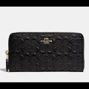 Coach | Bags | Iso Black Embossed Coach Wallet Woxblood Interior | Poshmark